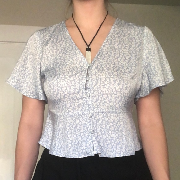 Glassons | Tops | Glassons Blue And White Floral Blouse | Poshmark